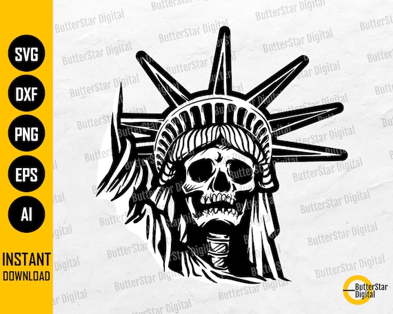 Statue of Liberty Skull SVG New York SVG Gothic American - Etsy