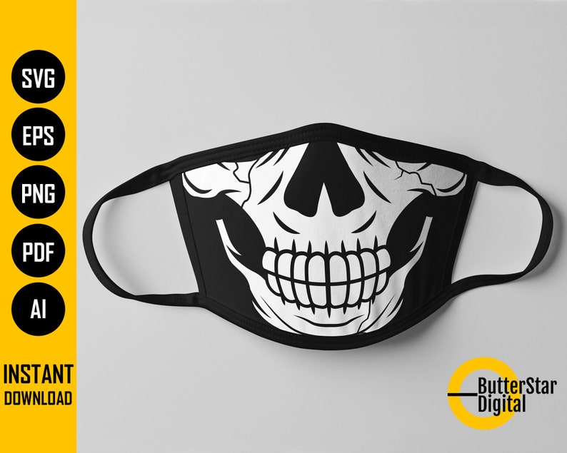Skull BUNDLE Face Mask SVG Skeleton Facemask Bones Mouth | Etsy