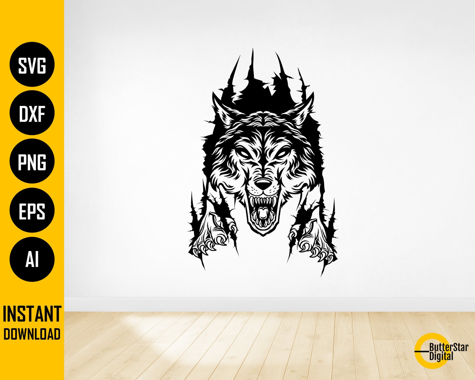 Wolf Claws Scratch SVG | Wild Animal T-shirt Decals Sticker Graphics ...