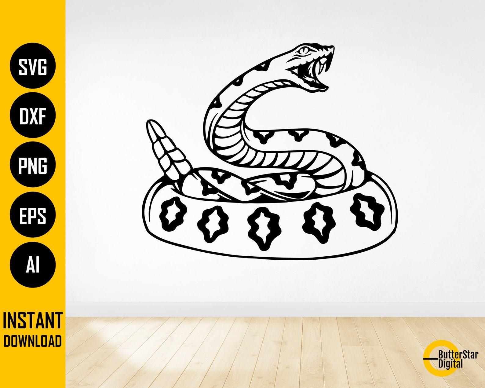 Rattlesnake SVG | Snake SVG | Fangs Venomous Venom Slither Hiss Rattler ...