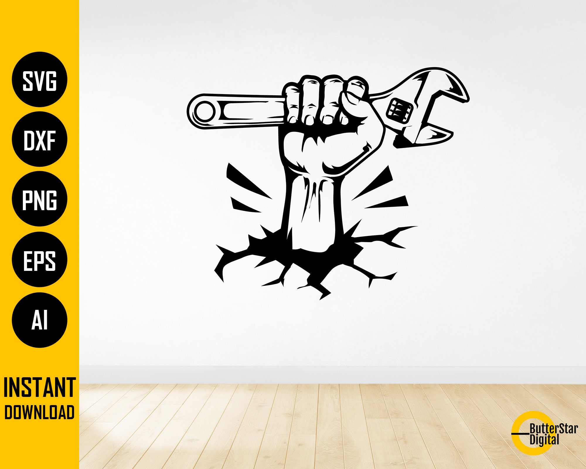 Smashing Adjustable Wrench SVG Hand Holding Spanner SVG - Etsy