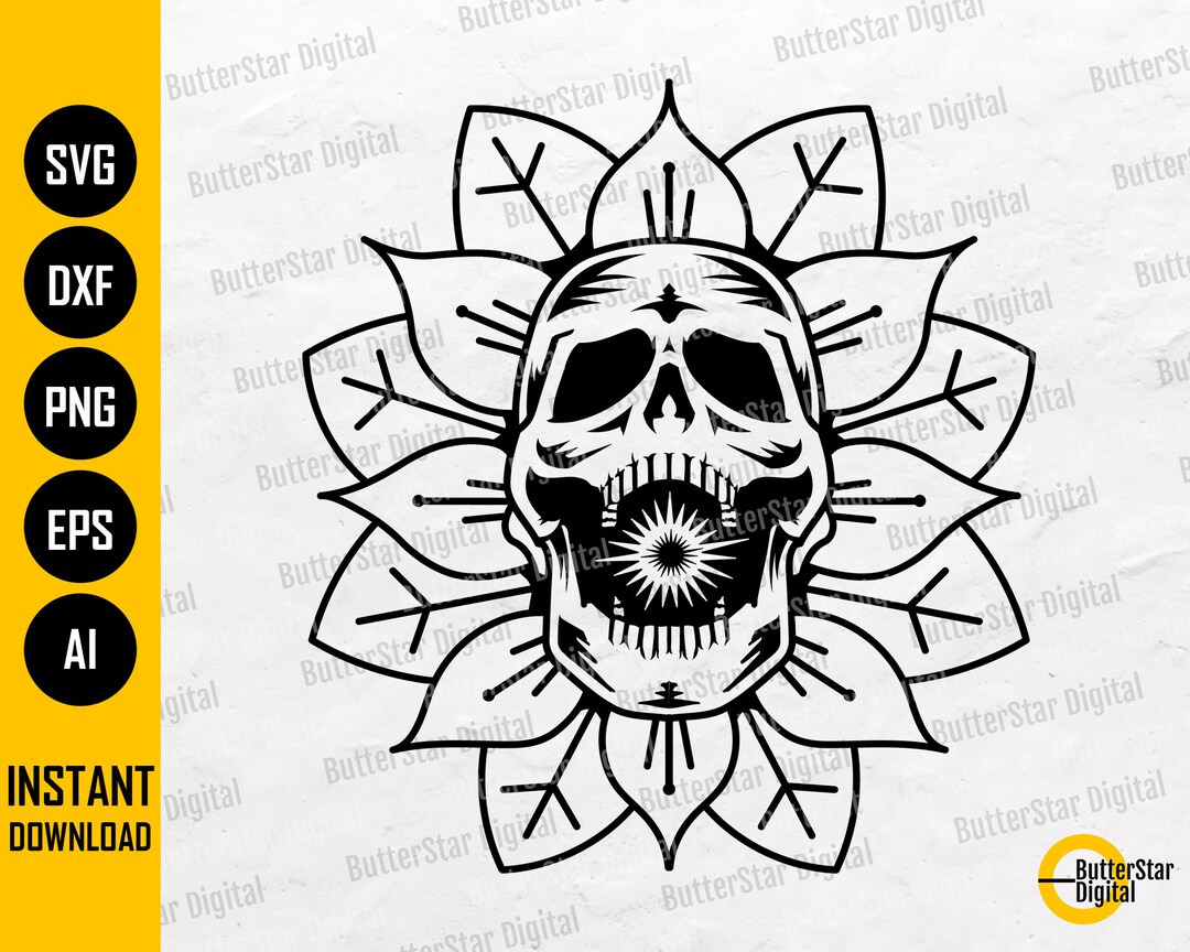 Flower Skull SVG | Skeleton SVG | Floral Vinyl Decal T-shirt Graphics ...