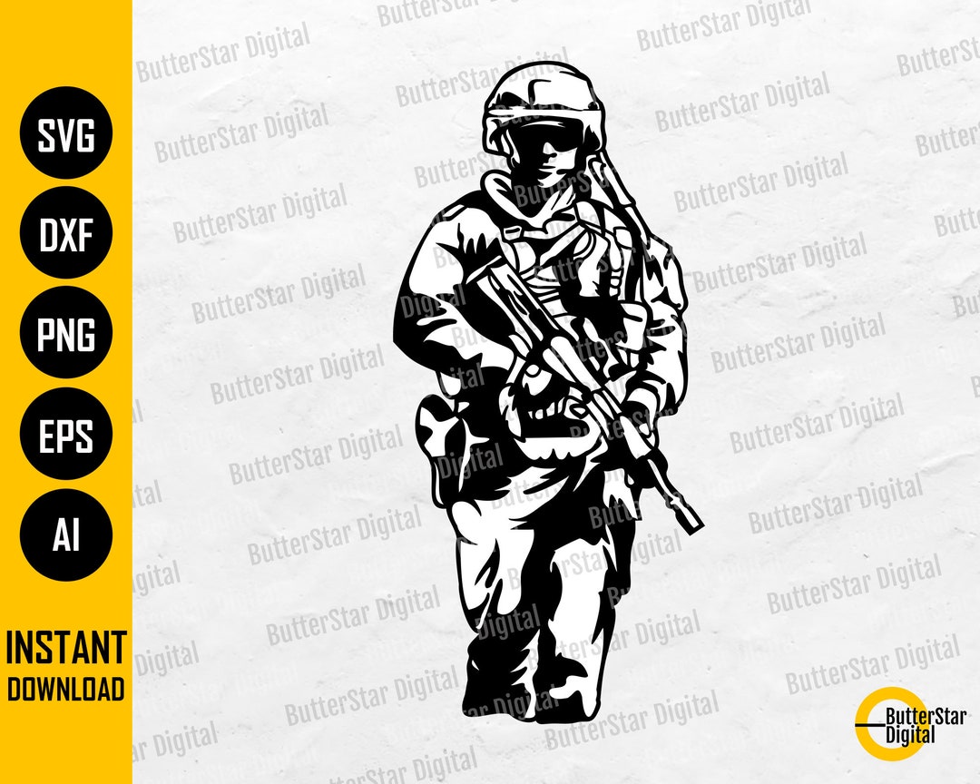 Modern Soldier SVG | Military SVG | Army SVG | Marines Clip Art Decal ...
