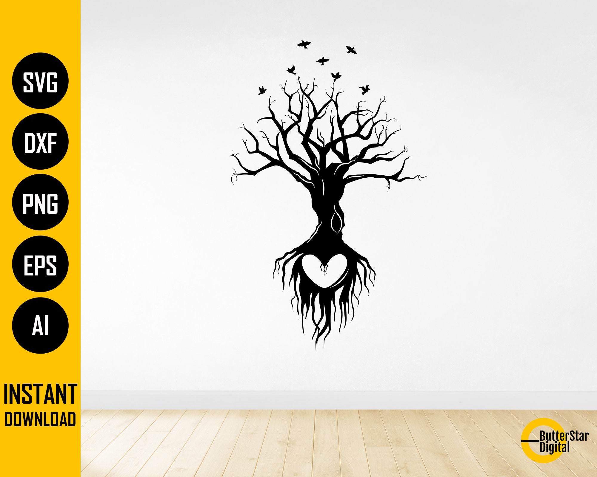 Heart Tree SVG Dead Tree SVG Creepy Forest Vinyl Decal - Etsy