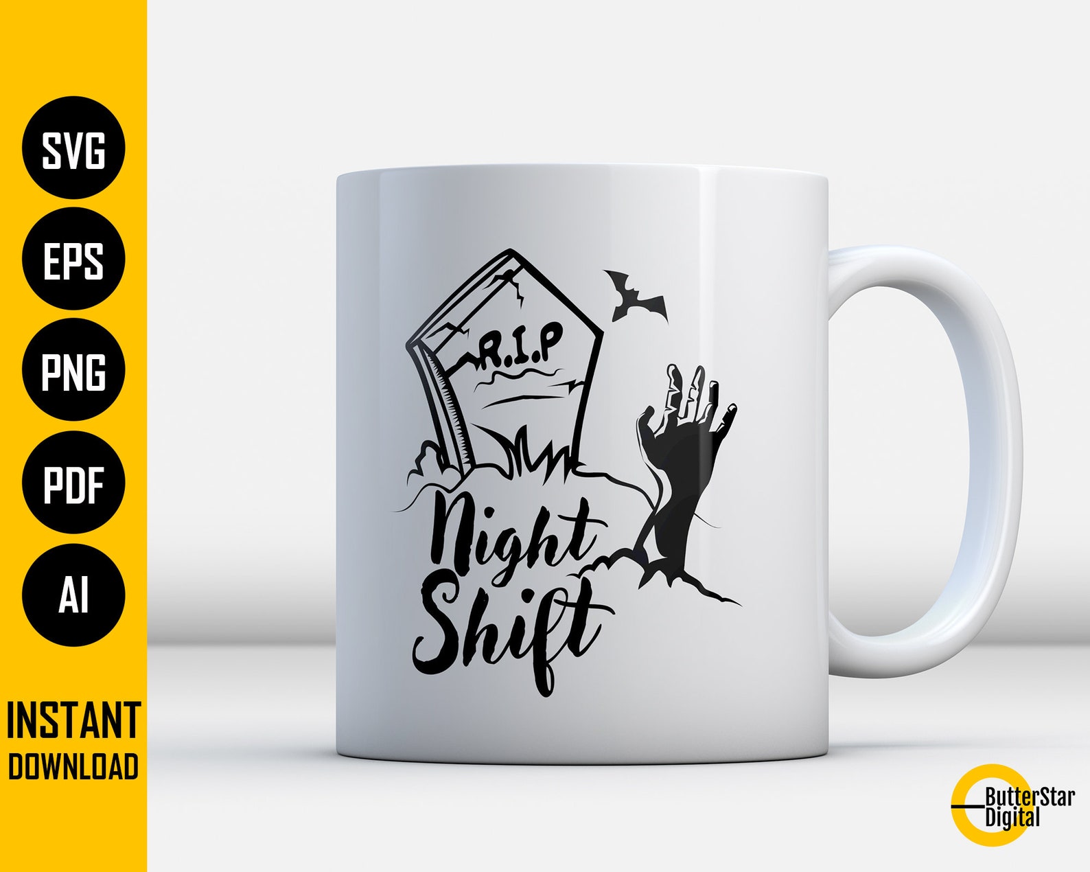 Night Shift Zombie SVG Out From the Grave Shirt Mug Bag Sign - Etsy