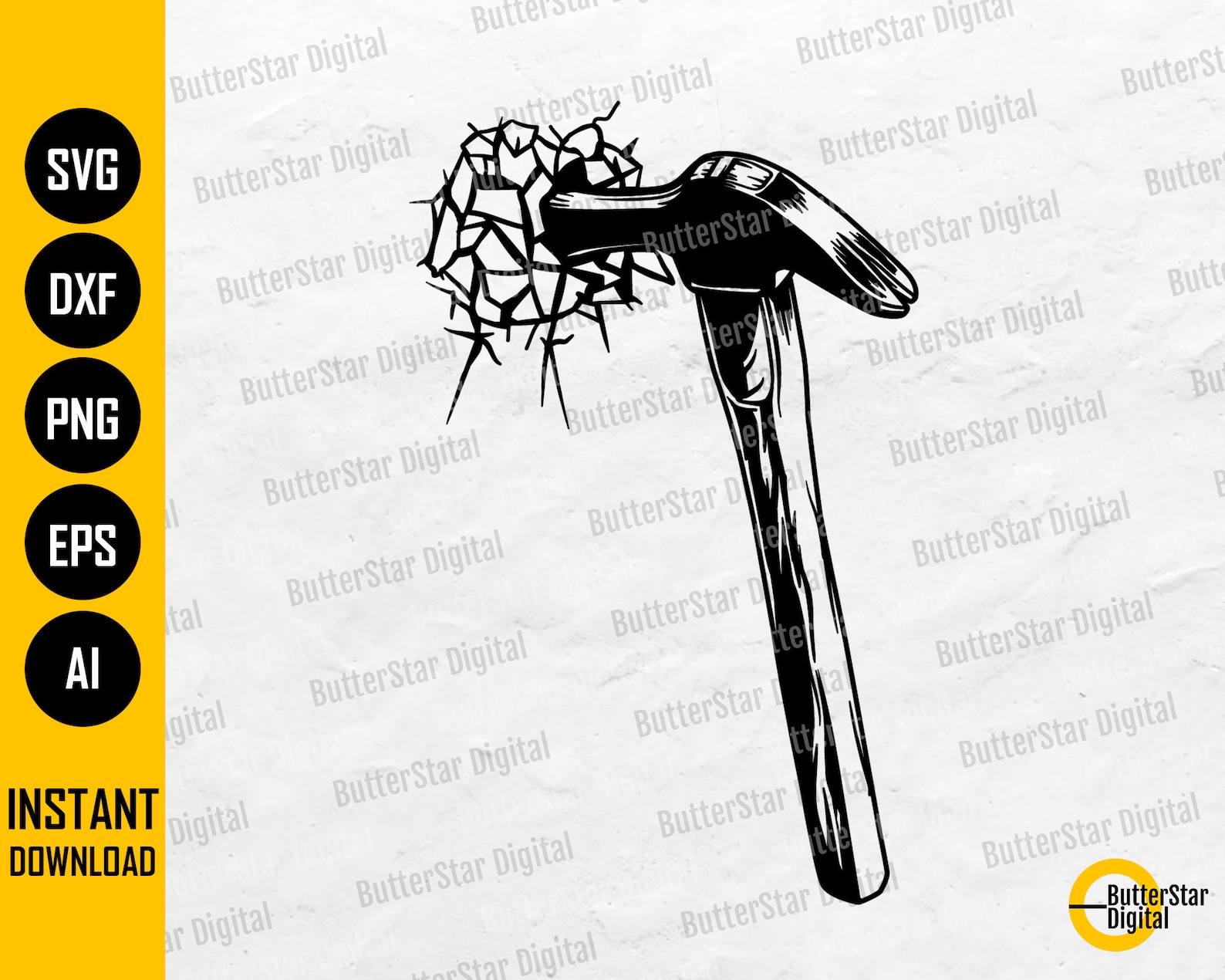 Hammer Smashing the Wall SVG Tools SVG Carpentry Decals - Etsy