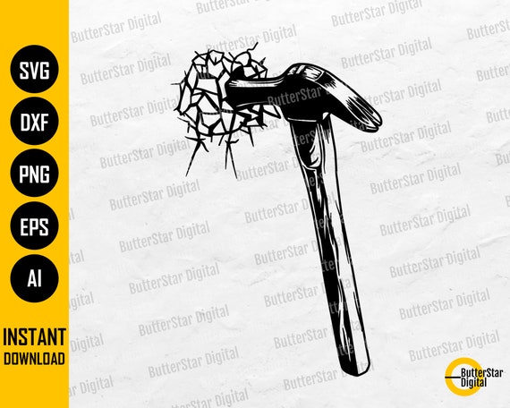 Hammer Smashing the Wall SVG Tools SVG Carpentry Decals - Etsy