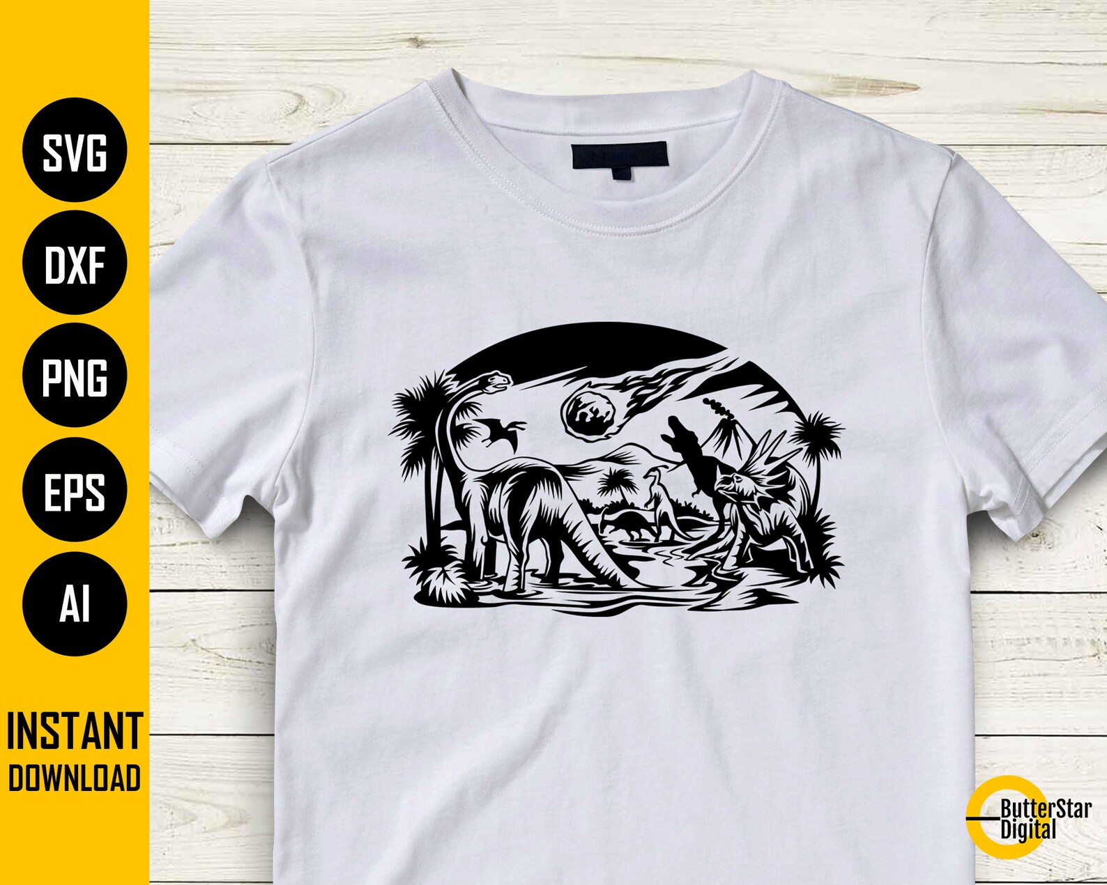 Extinction of the Dinosaurs SVG | Dino T-shirt Decal Stencil Vinyl ...