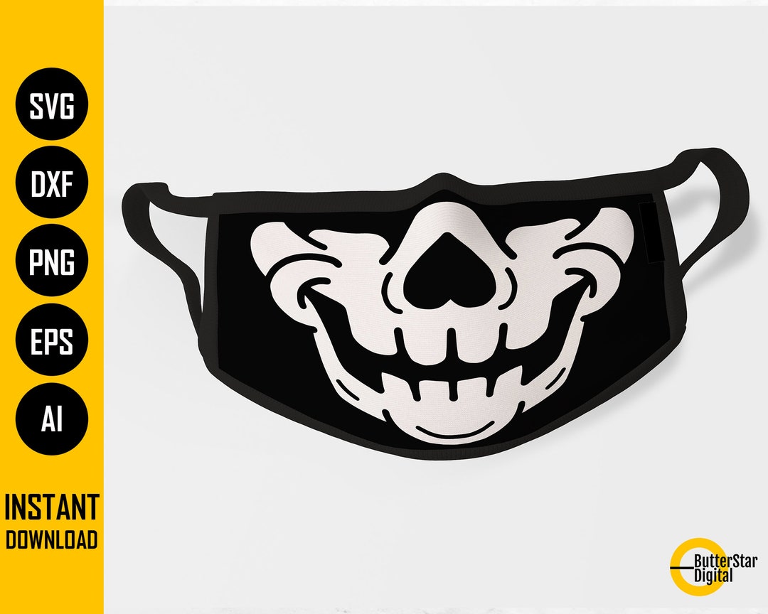 Kids Skull Face Mask SVG Baby Skeleton Facemask Bones Mouth Cover ...