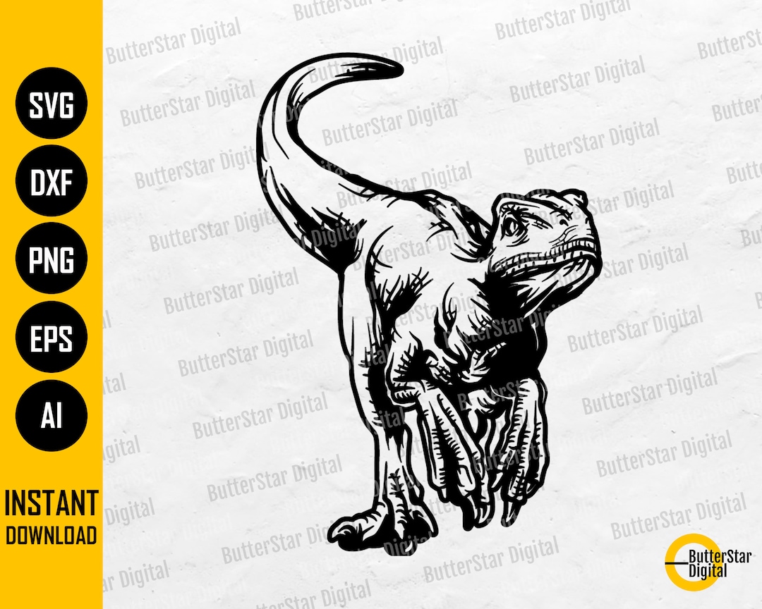 Stalking Raptor SVG | Velociraptor SVG | Dinosaur SVG | Prehistoric ...