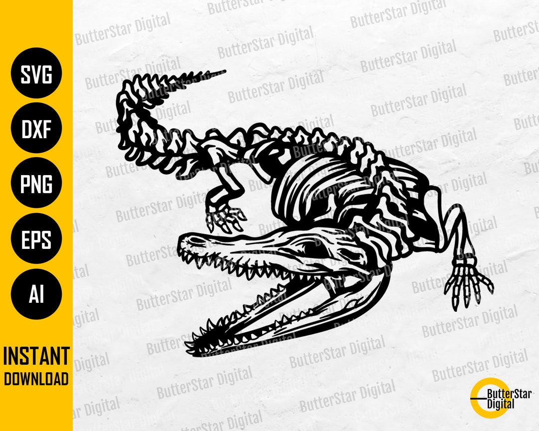 Skeleton Crocodile SVG | Alligator Bones SVG | Wild Animal Vinyl T ...