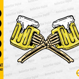Beer Skeleton Crossbones SVG | Cheers SVG | Funny Drinking T-shirt ...