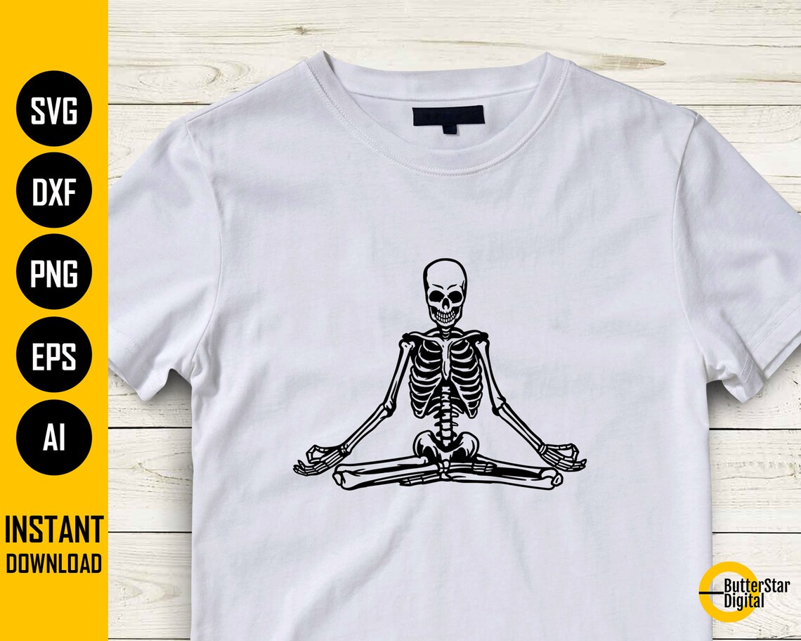 Meditating Skeleton SVG Yoga SVG Namaste SVG Meditate - Etsy