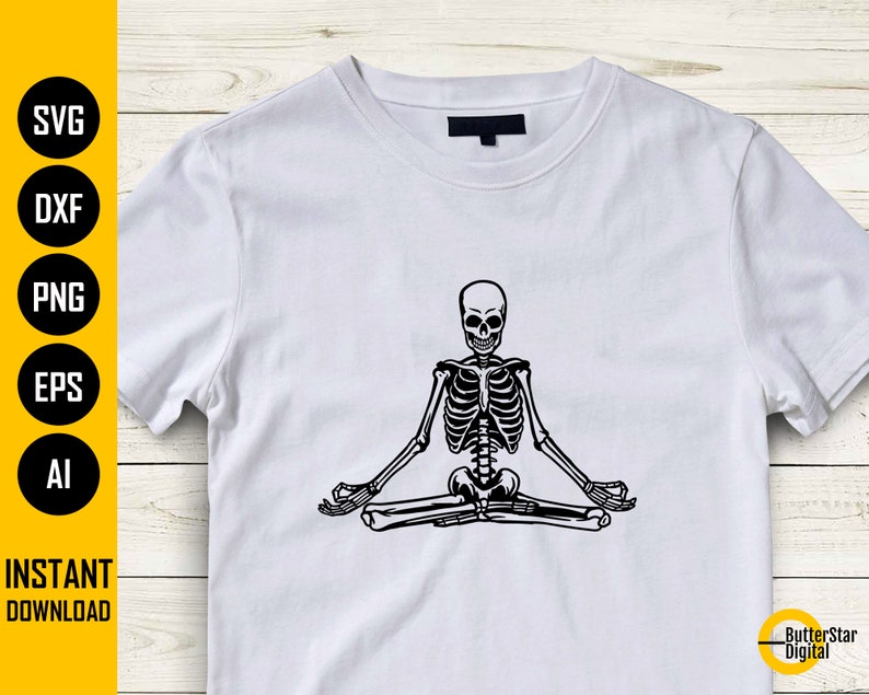 Meditating Skeleton SVG Yoga SVG Namaste SVG Meditate - Etsy