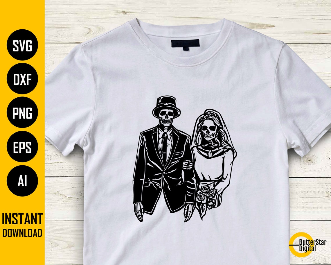 Skeleton Wedding SVG Dead Lovers SVG Halloween Gothic - Etsy