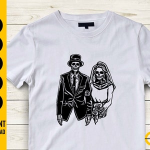 Skeleton Wedding SVG | Dead Lovers SVG | Halloween Gothic Bride Groom ...