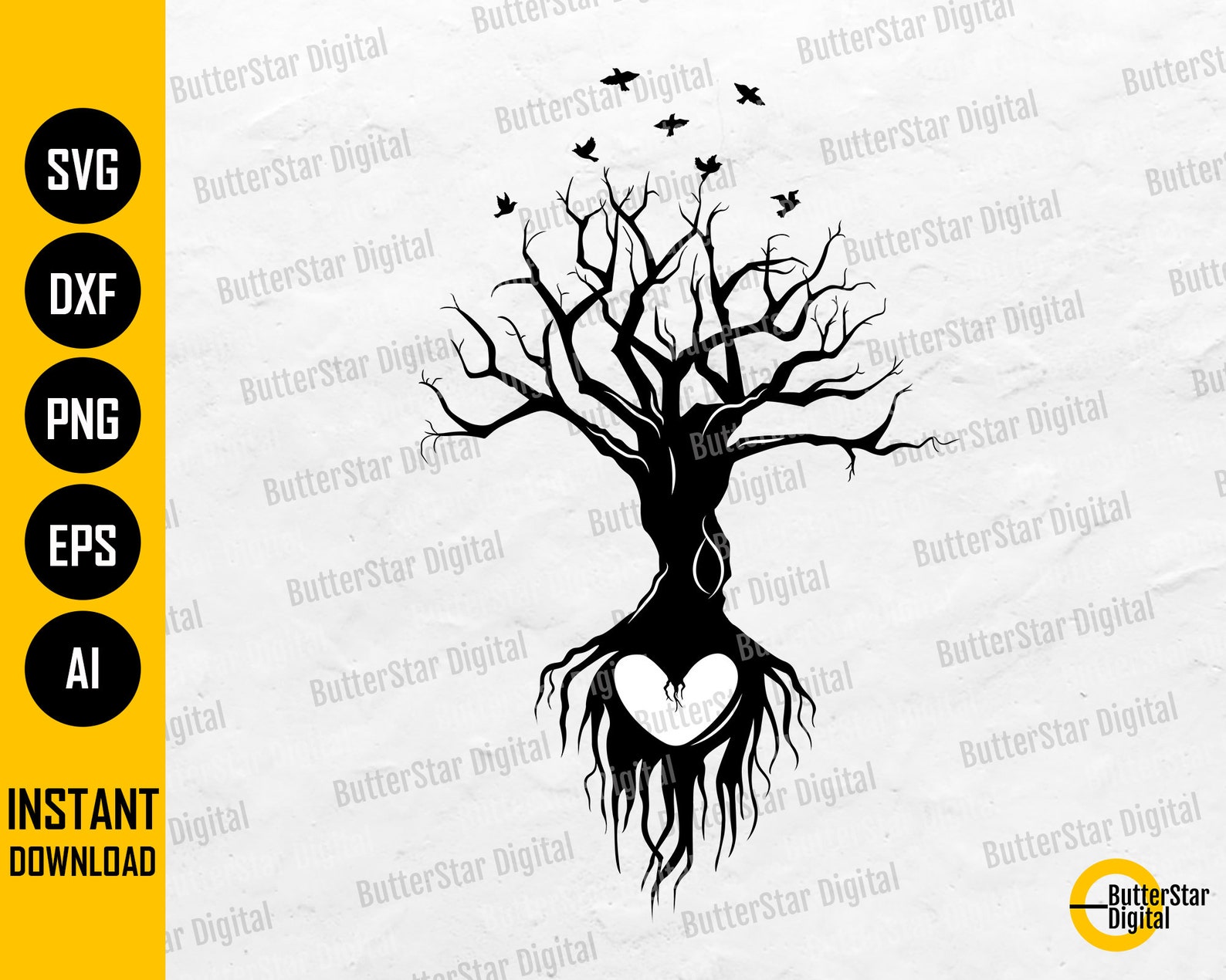 Heart Tree SVG Dead Tree SVG Creepy Forest Vinyl Decal - Etsy