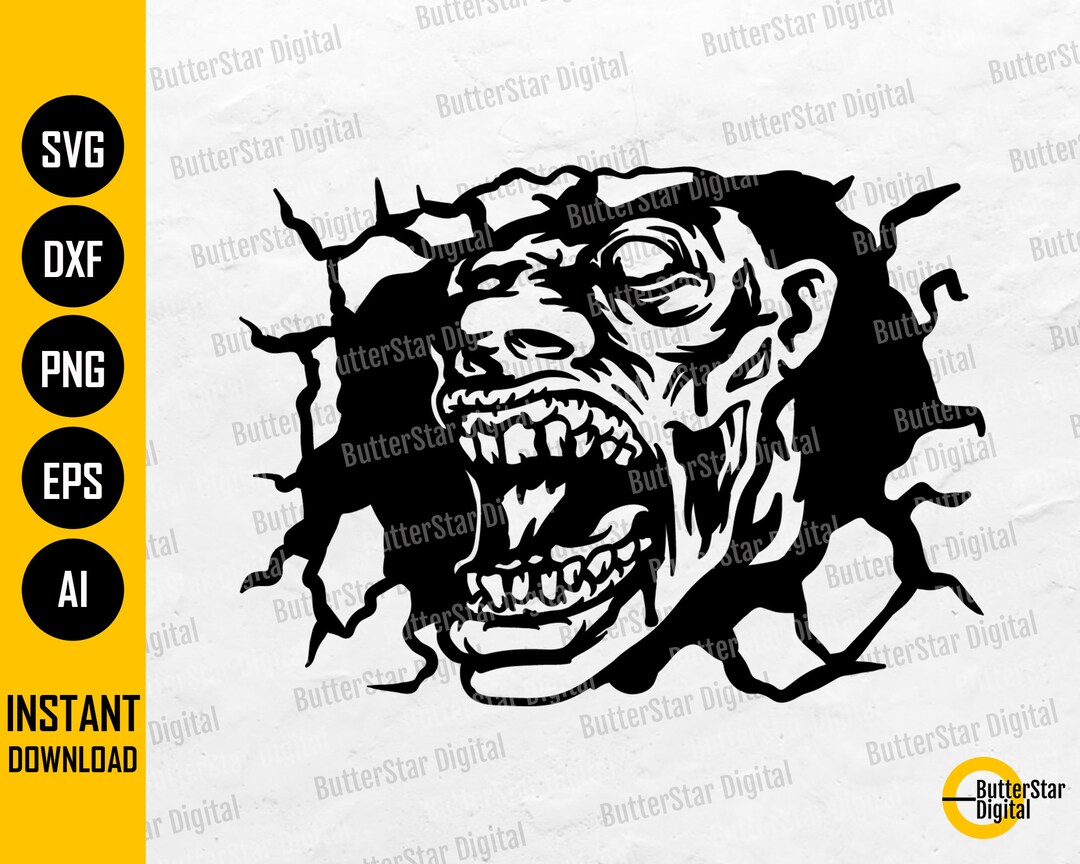 Monster Attack SVG | Scary Halloween Wall Art Decal Sticker Decoration ...