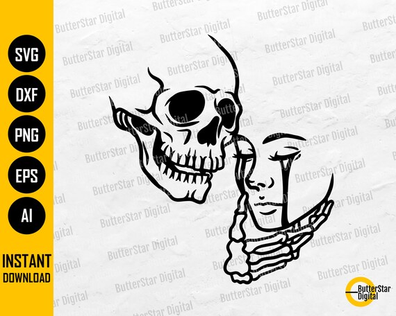Skeleton With Crying Woman SVG Sad Girl SVG Depressed - Etsy