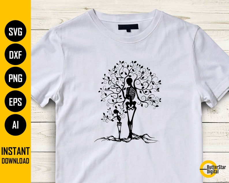 Skeleton Parent Tree SVG | Eternal Love SVG | Gothic Decal T-shirt Wall ...