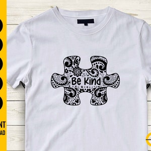 Be Kind SVG | Autism Awareness SVG | Mandala Puzzle Piece SVG | Cricut ...