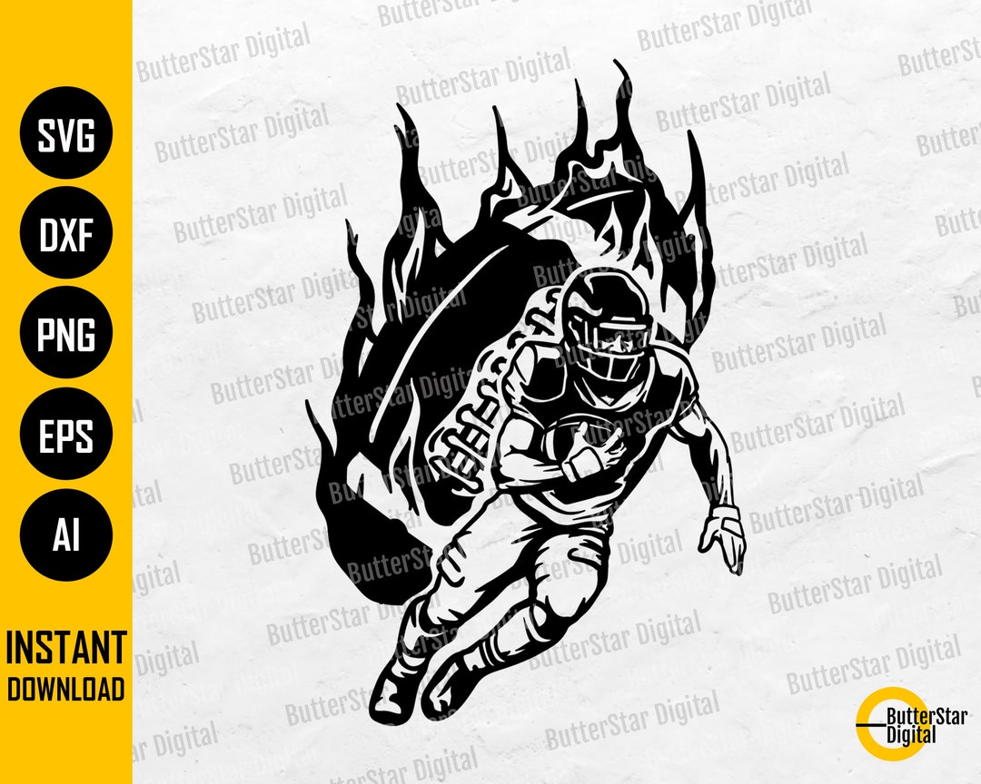 Running Football Player SVG | Football T-shirt Stencil | Cricut ...