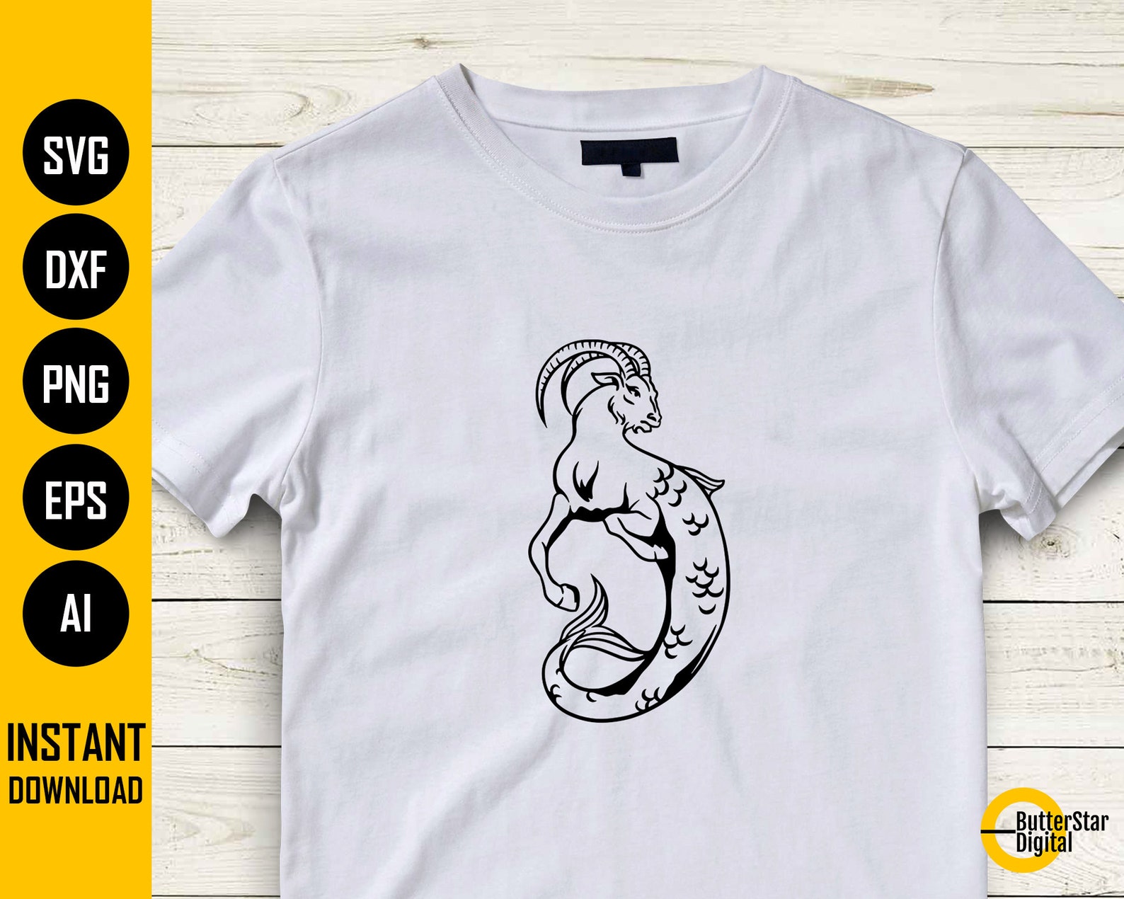 Sea Goat SVG | Capricornus SVG | Ancient Mythical Creature SVG | Cricut ...