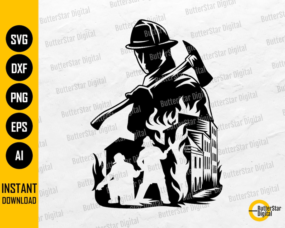 Firefighter SVG | Fireman SVG | Fire Fighter T-shirt Decal Sticker ...