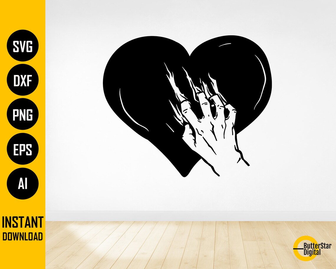 Heart Scratch SVG | Heartbreak SVG | Gothic Emo Decal T-shirt Vinyl ...