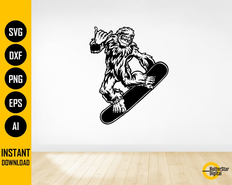 Snowboarder Yeti SVG Snowboarding SVG Winter Snow Ski Trip - Etsy