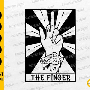 The Finger Tarot Card SVG | Funny Mystical T-shirt Vinyl Graphics ...