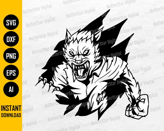 Werewolf in the Wall SVG Monster SVG Beast Decal Wall Art - Etsy