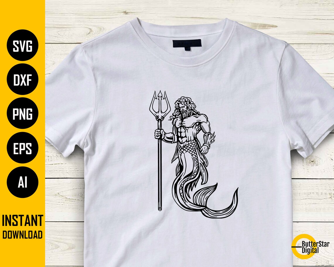 Poseidon SVG Neptune SVG Ocean SVG Greek Roman Sea God - Etsy