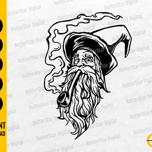 Wizard Smoking Pipe SVG | Sorcery SVG | Mage SVG | Hermit Svg | Cricut ...