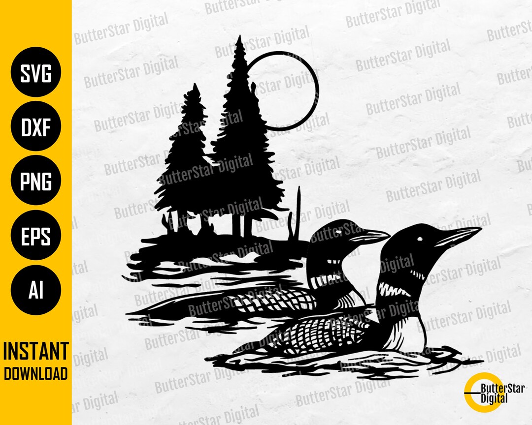 Lake Loons SVG | Nature Wilderness Wildlife Forest | Cricut Silhouette ...
