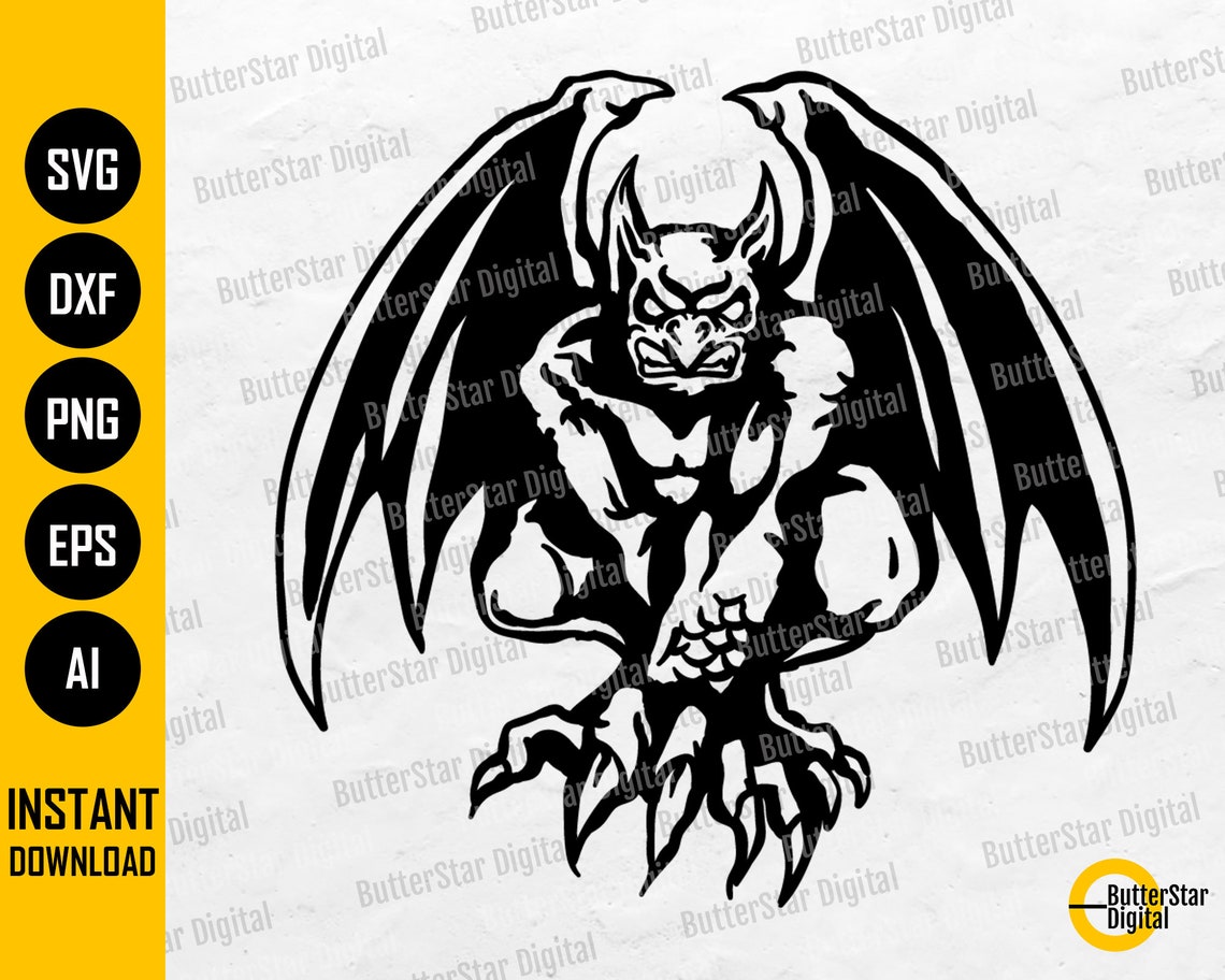 Gargoyle SVG | Demon SVG | Gothic New York City Legend Sculpture Wall ...