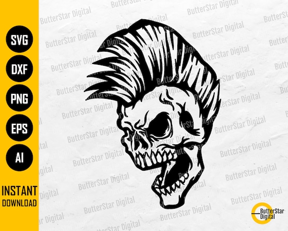 Mohawk Skull SVG Punk Rock SVG Skeleton SVG Goons Gang - Etsy UK