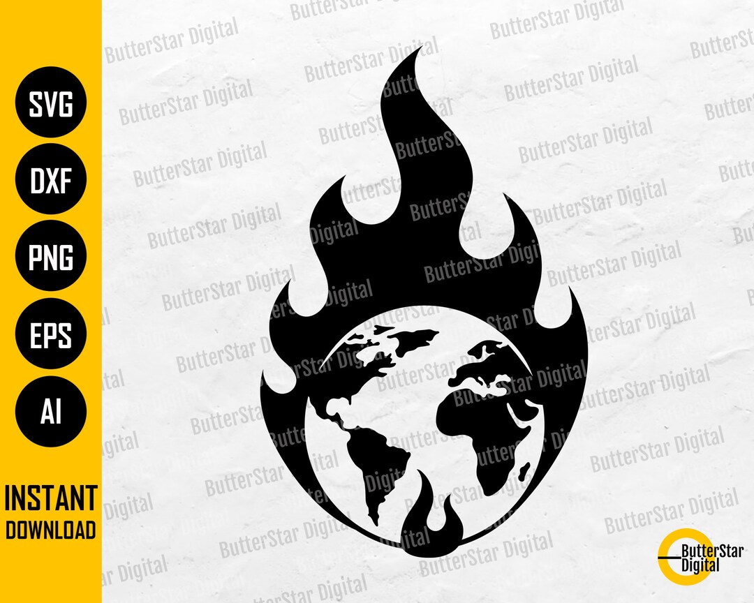 Scorching Earth SVG / World SVG / Planetary Decal T-Shirt Sticker ...