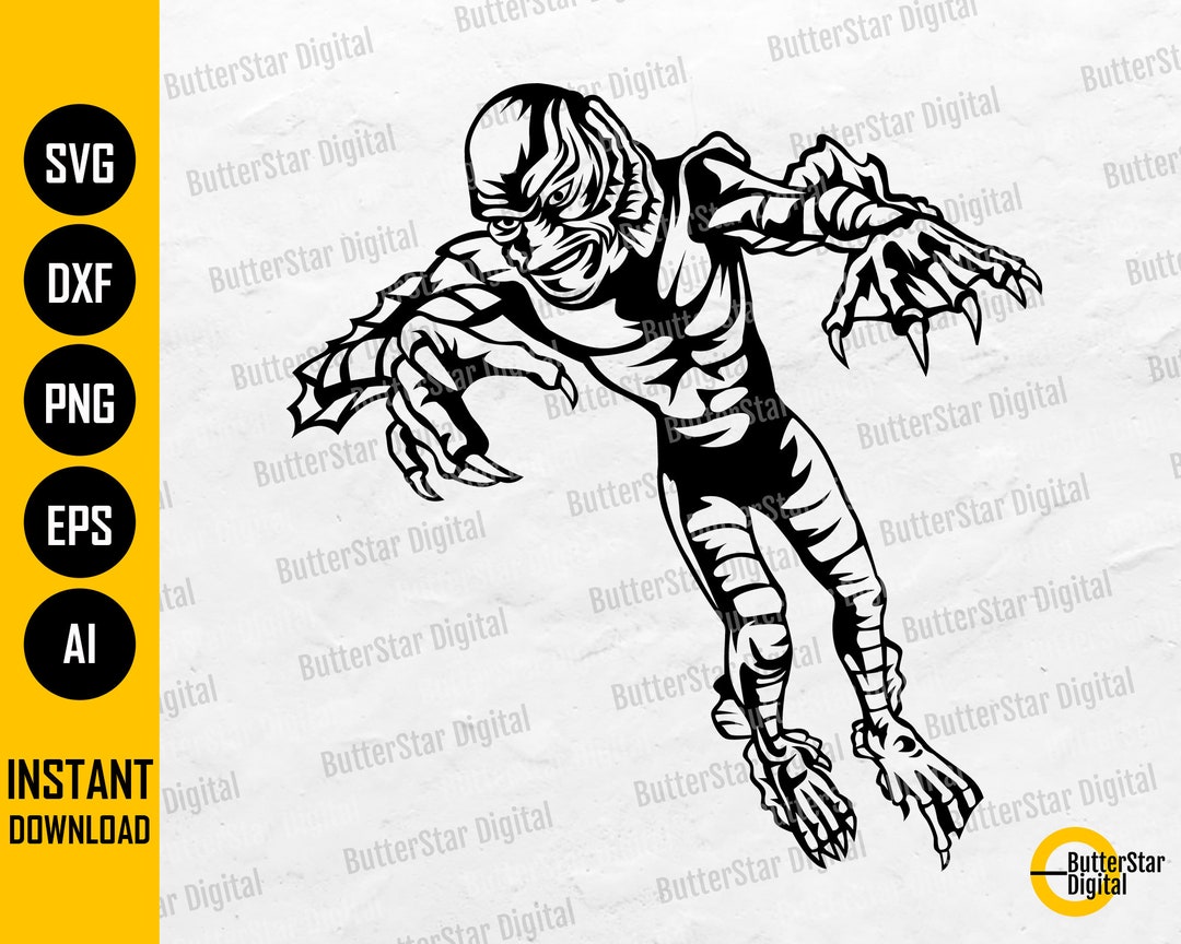 Humanoid Sea Creature SVG | Deep Ocean Water Mystery Swim Dive ...