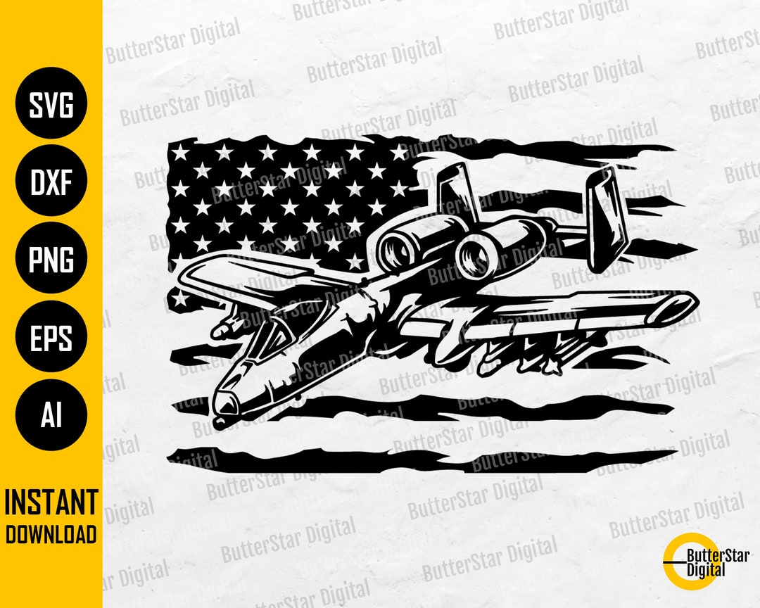US A-10 Thunderbolt Warthog SVG | Air Force Decal Graphics T-shirt ...