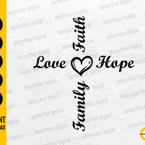 Family Cross SVG | Faith Love Hope Family SVG | Christian Decal T-shirt ...