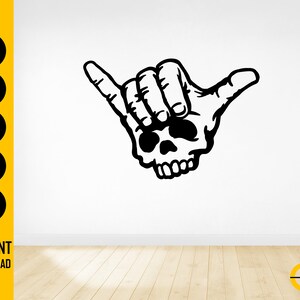 Shaka Skull SVG | Hang Loose SVG | Summer Surf T-shirt Decal Sticker ...