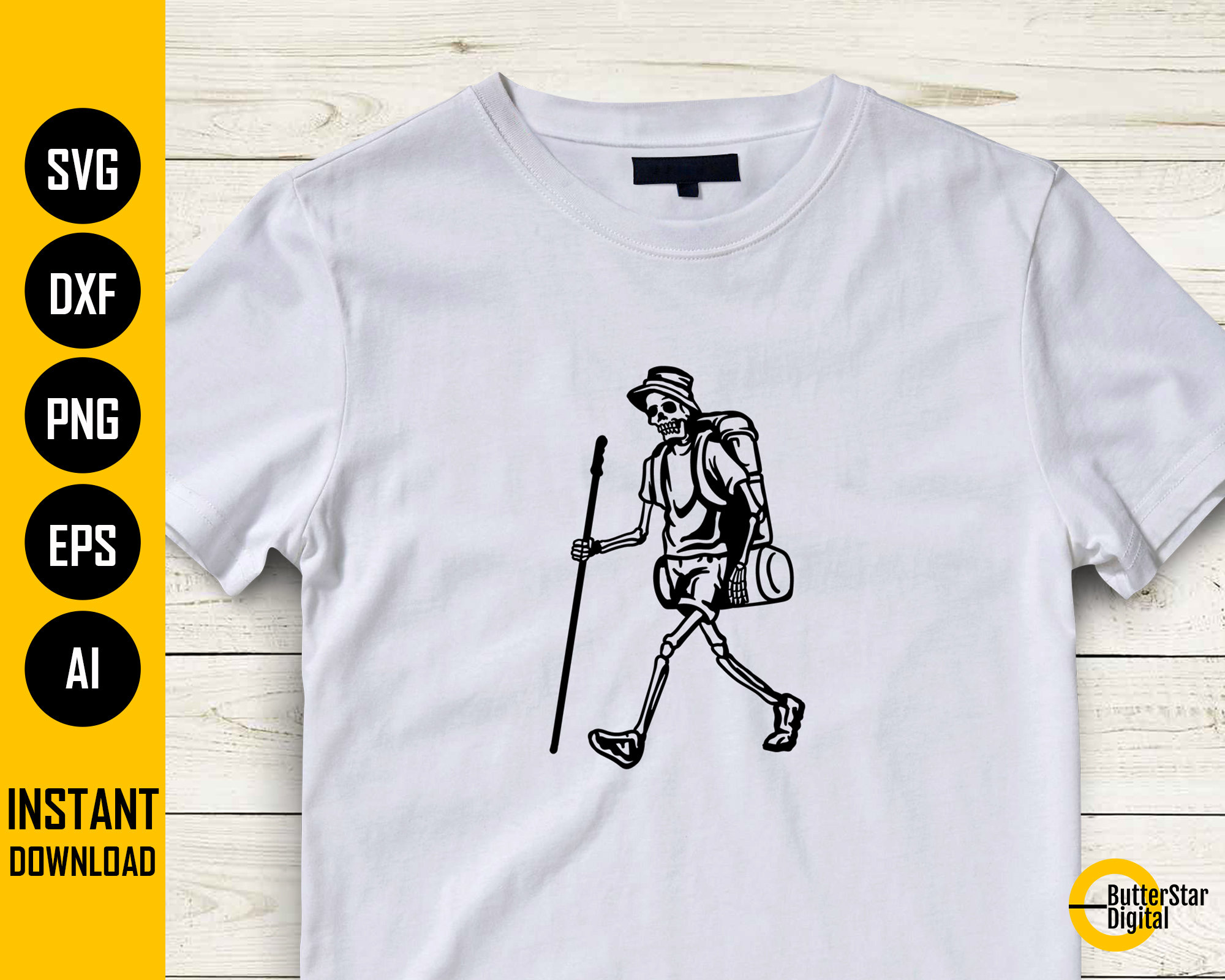 Skeleton Hiker SVG / Senderismo SVG / Camping T-Shirt Vinyl - Etsy México