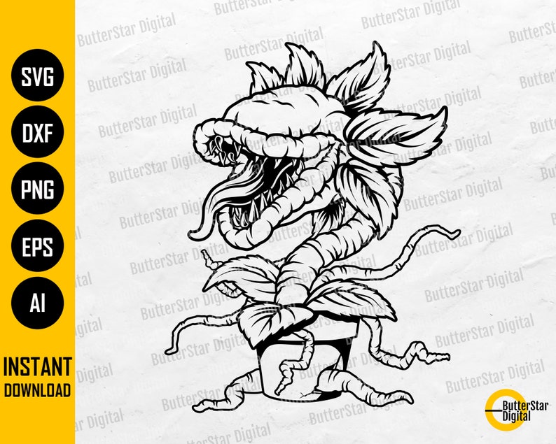 Monster Plant SVG Horror SVG Scary Wall Art Vinyl Decal - Etsy