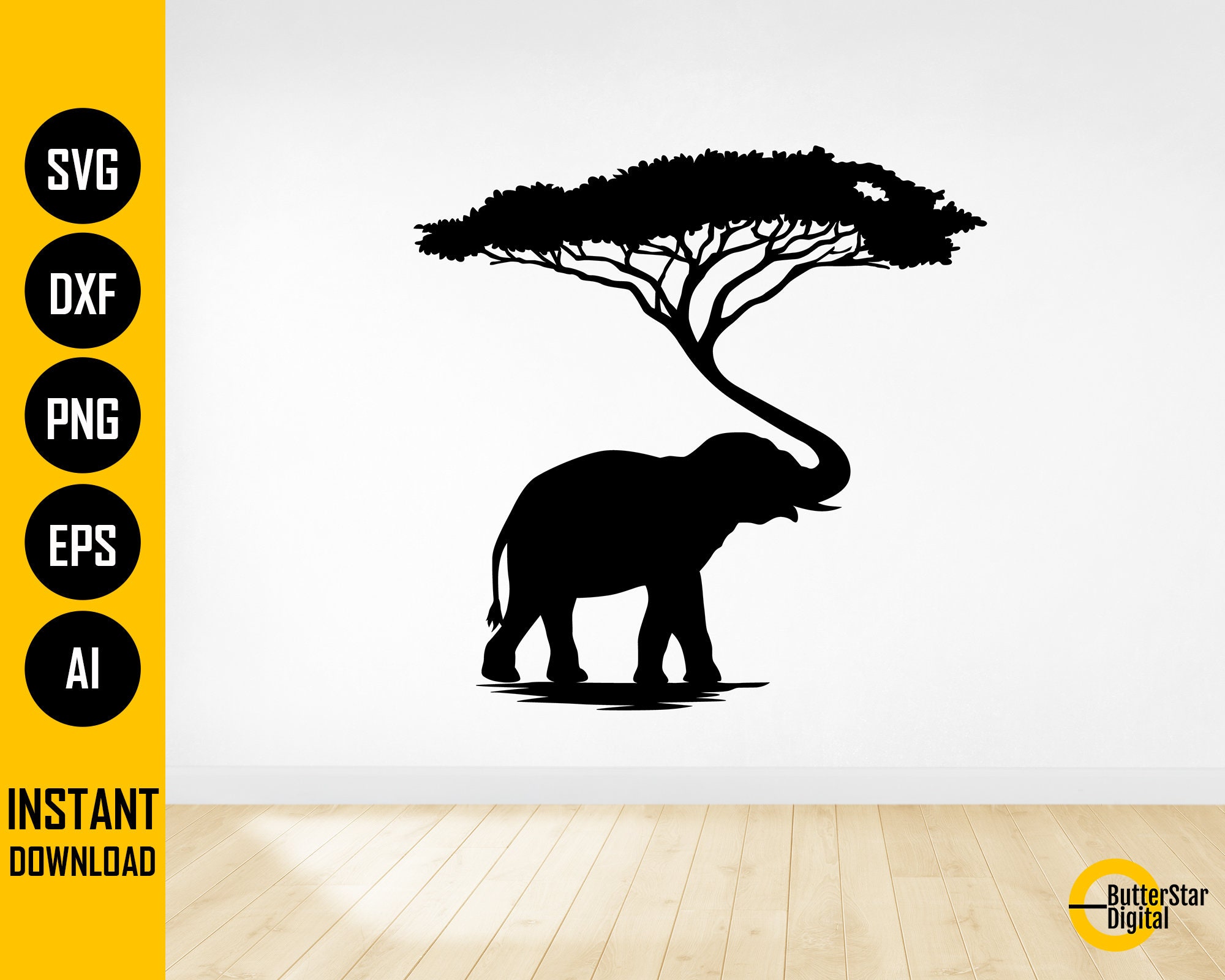 Tree Elephant SVG African Savannah SVG Safari T-shirt - Etsy