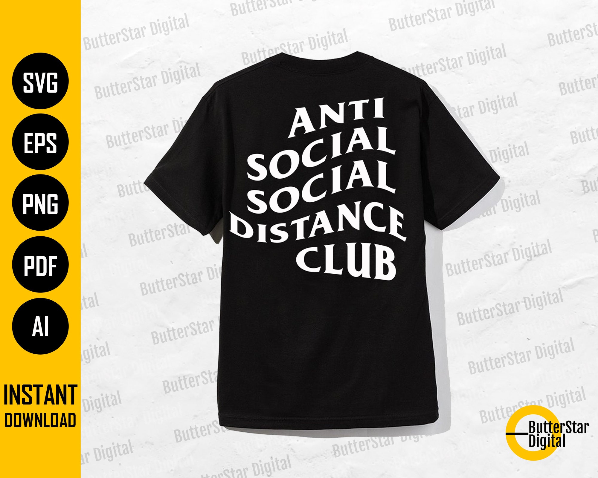 Anti Social Social Distance Club SVG | Social Distancing Street Wear ...