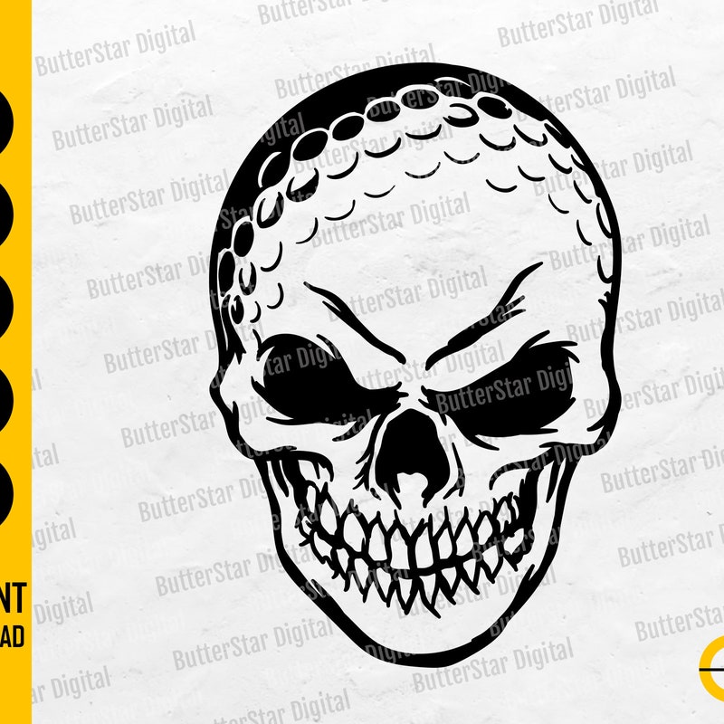 Golf Skull - Etsy
