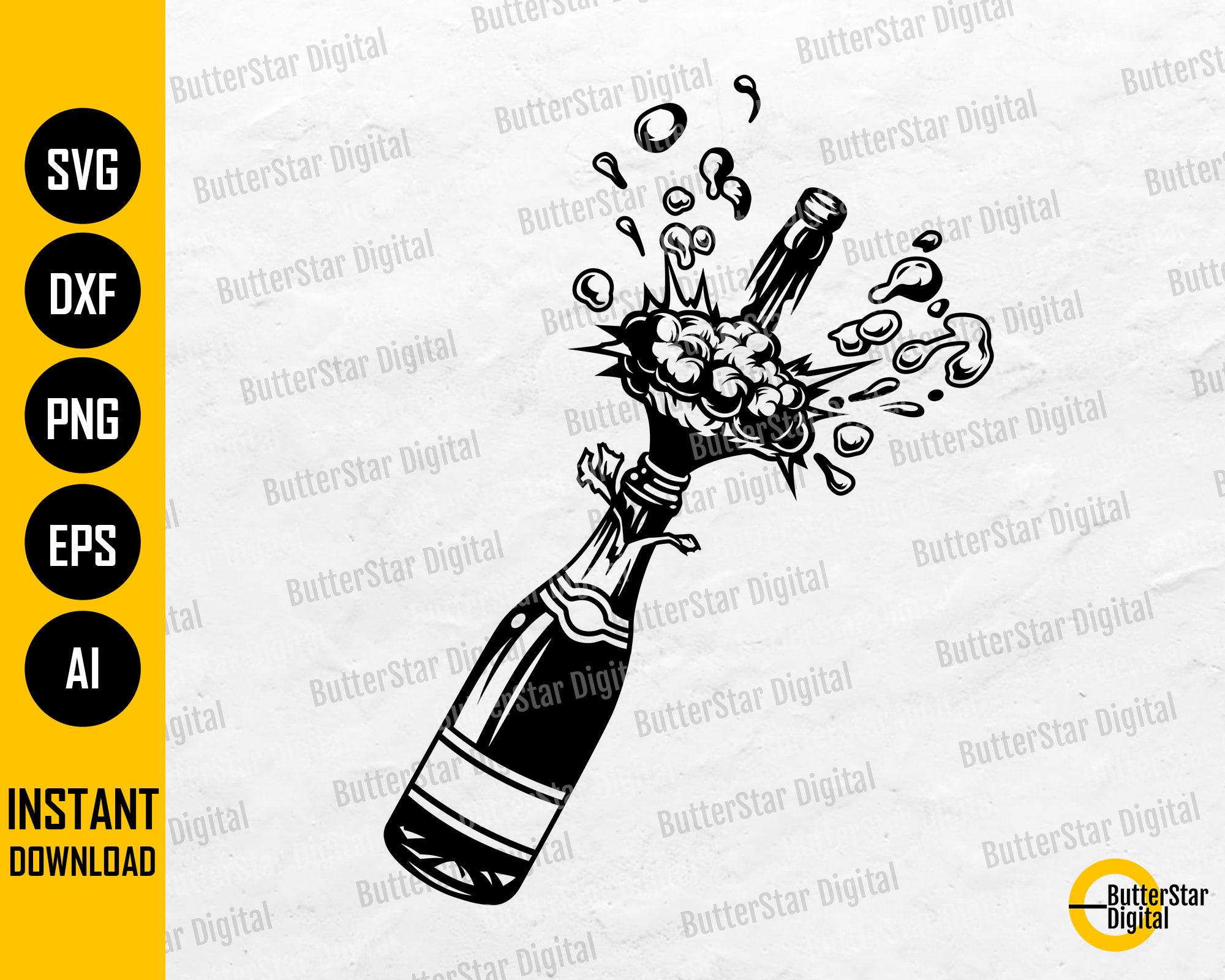 Popping Champagne Bottle SVG | Cheers SVG | Party SVG | Celebration Svg ...