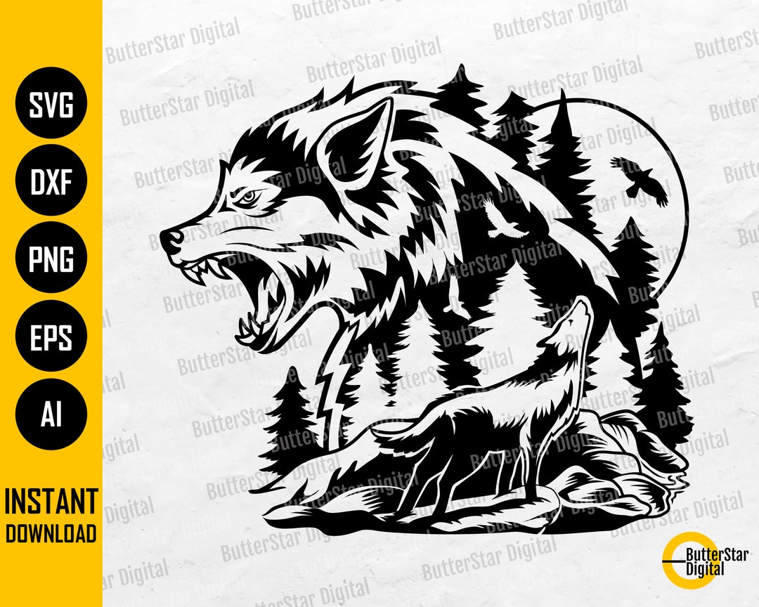 Mountain Wolf SVG | Wolf Pack SVG | Wild Animal T-shirt Decals Graphics ...