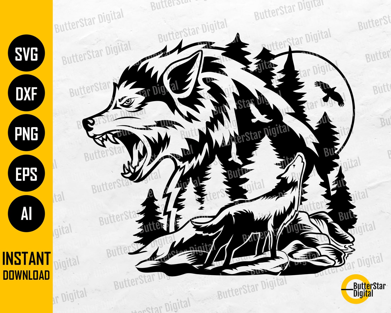 Mountain Wolf SVG Wolf Pack SVG Wild Animal T-Shirt Decals | Etsy